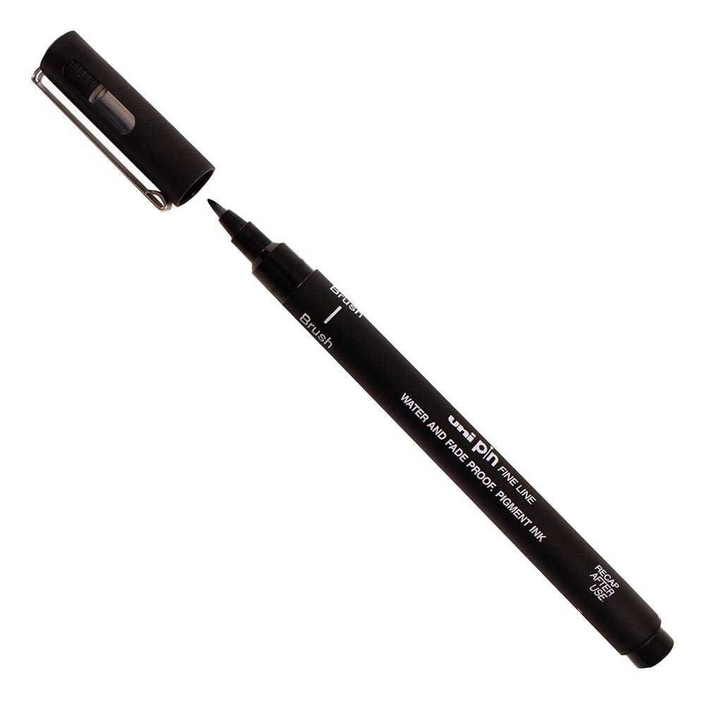 Editora Crás - Caneta nanquim BRUSH preto Uni Pin